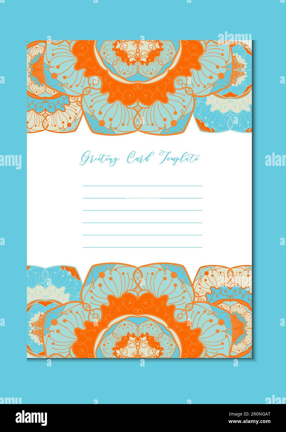 Mandala vintage template card in arabic and indian, islam and ottoman ...