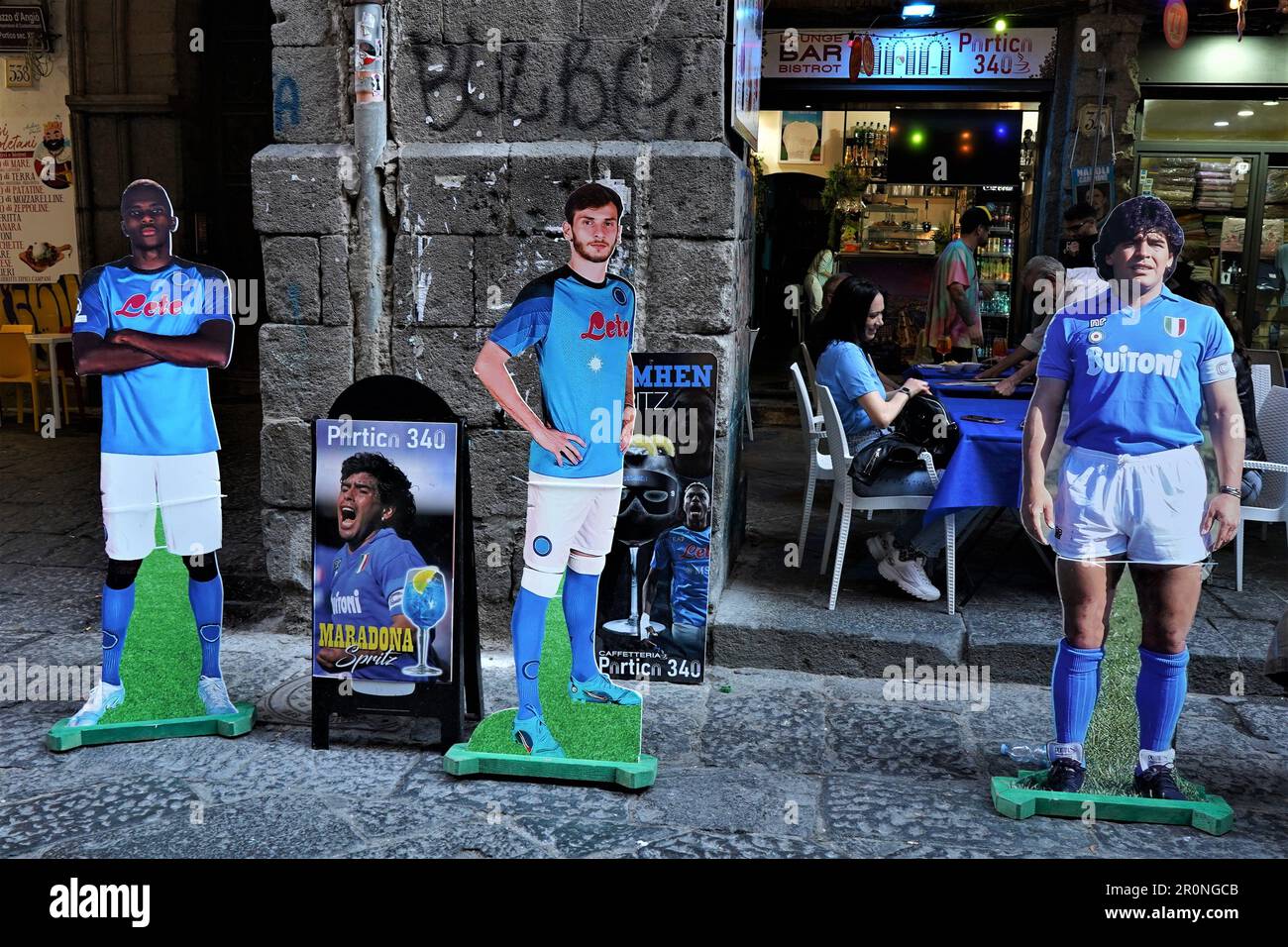 Naples Champions of Italy.NAPLES, ITALY - MAY 06: The mural depicting ...