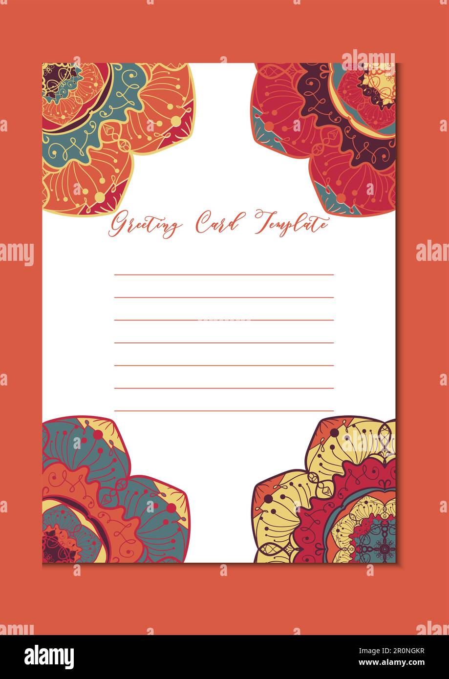 Mandala vintage template card in arabic and indian, islam and ottoman ...