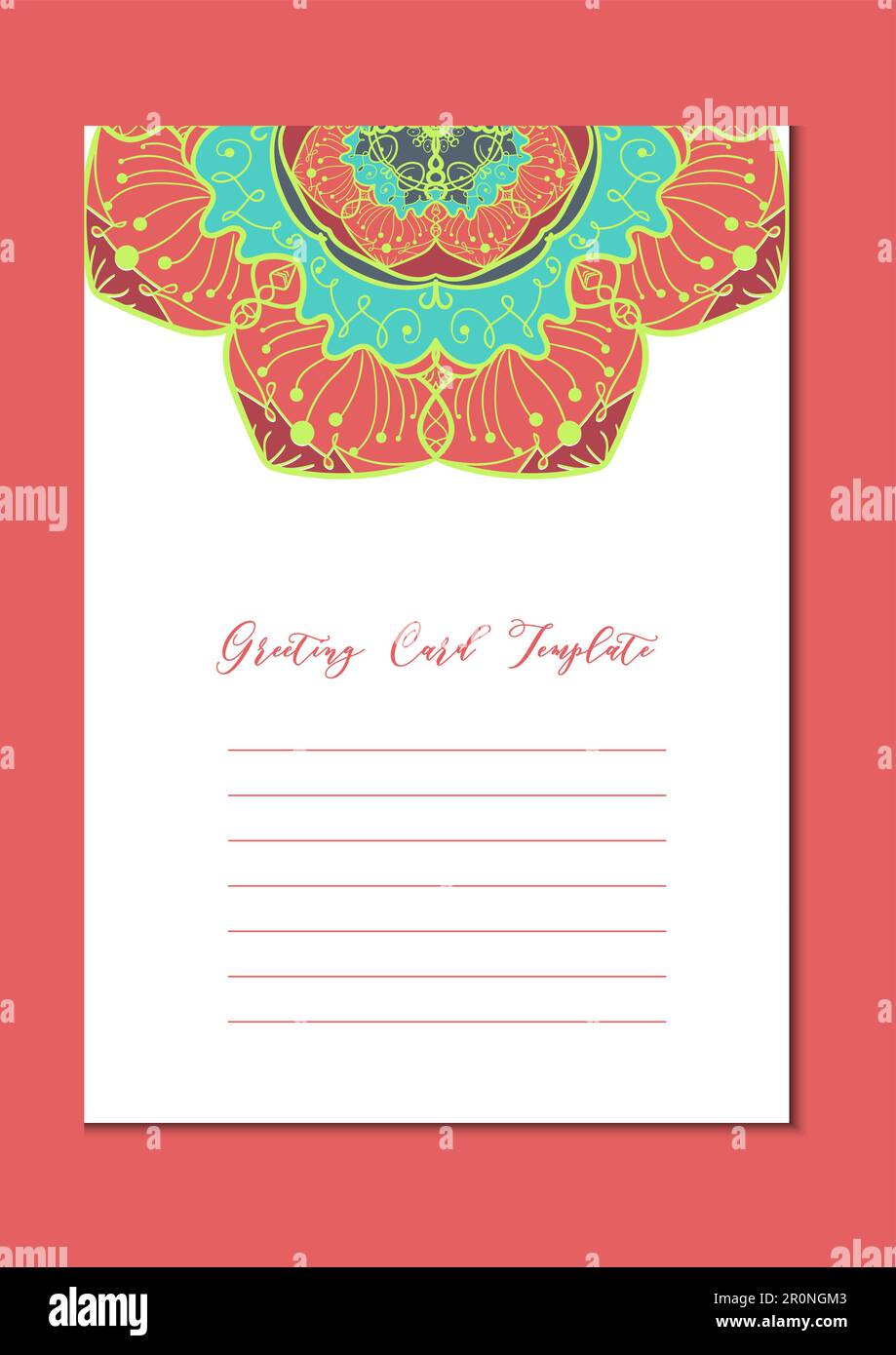 Mandala vintage template card in arabic and indian, islam and ottoman ...