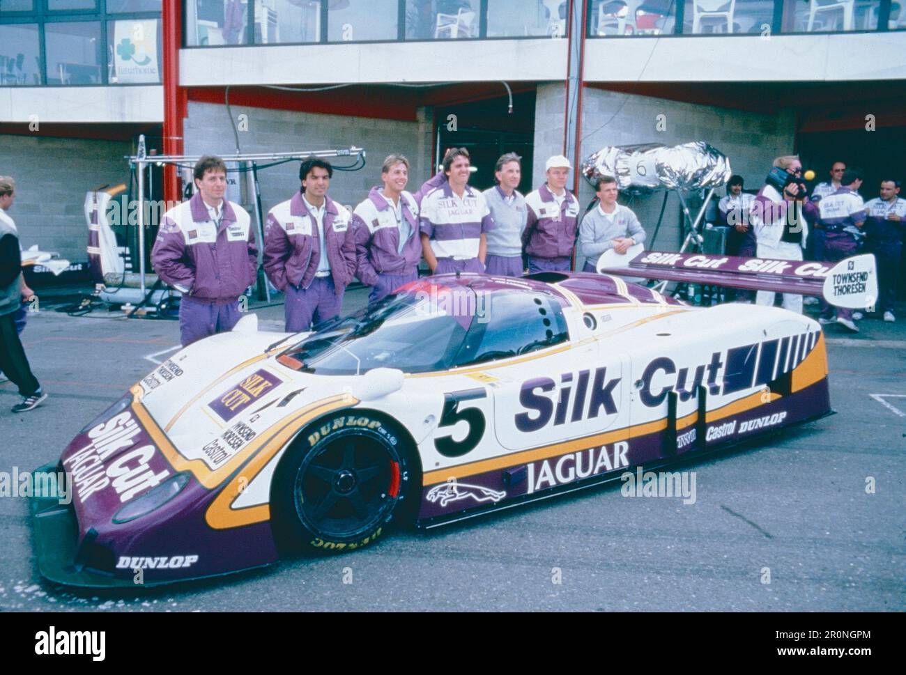 Jaguar XJ220 racing car Silk Cut team, Spa Francorchamps, Belgium 1987 ...