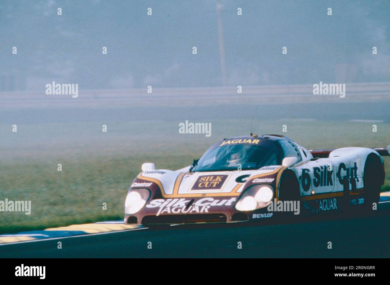 Jaguar XJ220 racing car Silk Cut team, Spa Francorchamps, Belgium 1987 ...