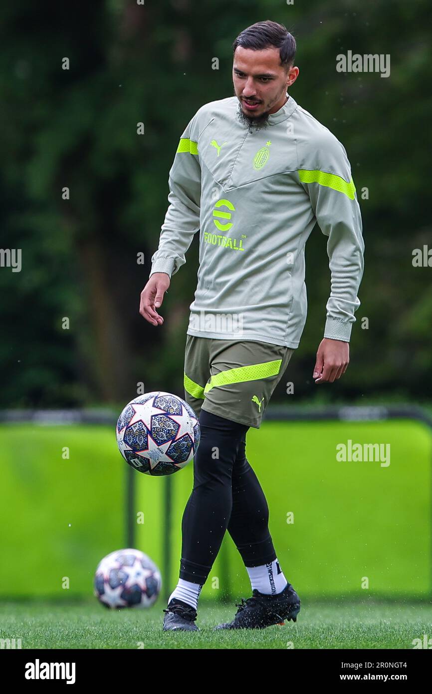 Carnago, Italy. 09th May, 2023. Ismael Bennacer of AC Milan warms up ...