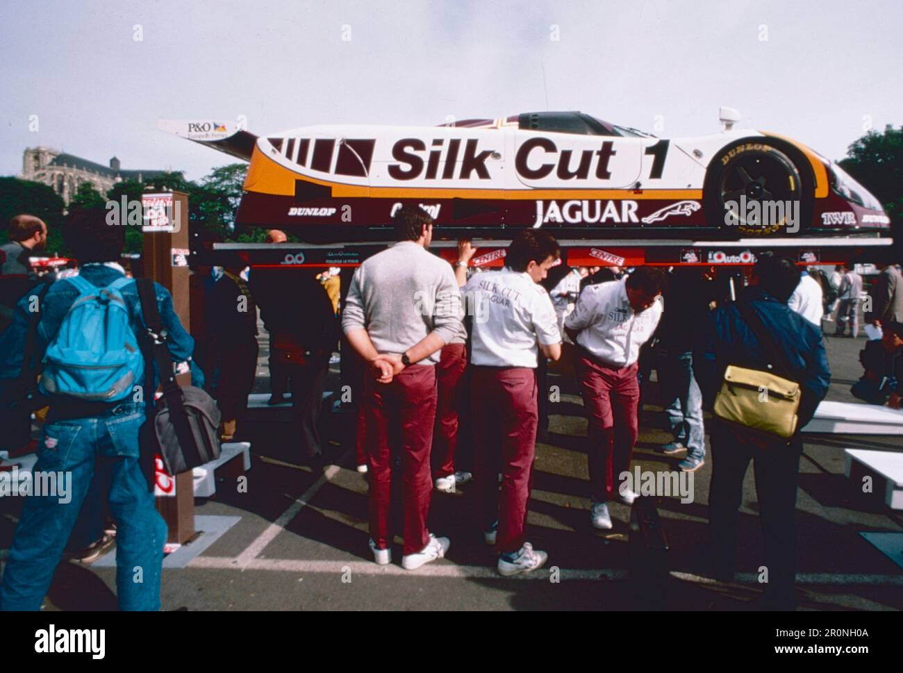 Jaguar XJ220 racing car Silk Cut team, Le Mans, France 1993 Stock Photo ...