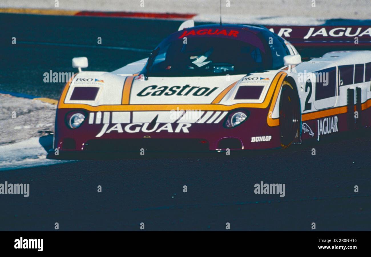 Jaguar XJ220 racing car Silk Cut team, Le Mans, France 1993 Stock Photo ...