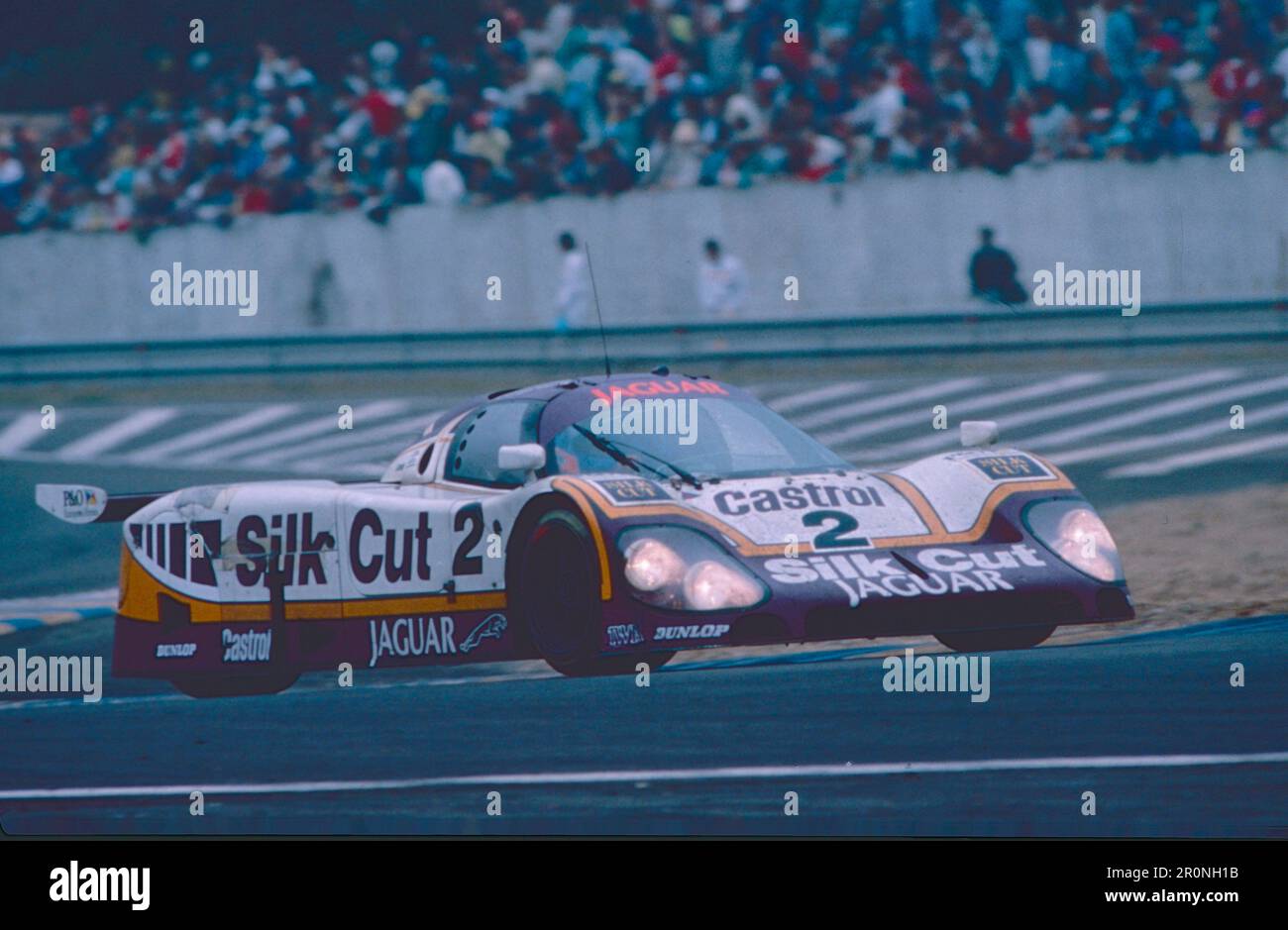 Jaguar XJ220 racing car Silk Cut team, Le Mans, France 1993 Stock Photo ...