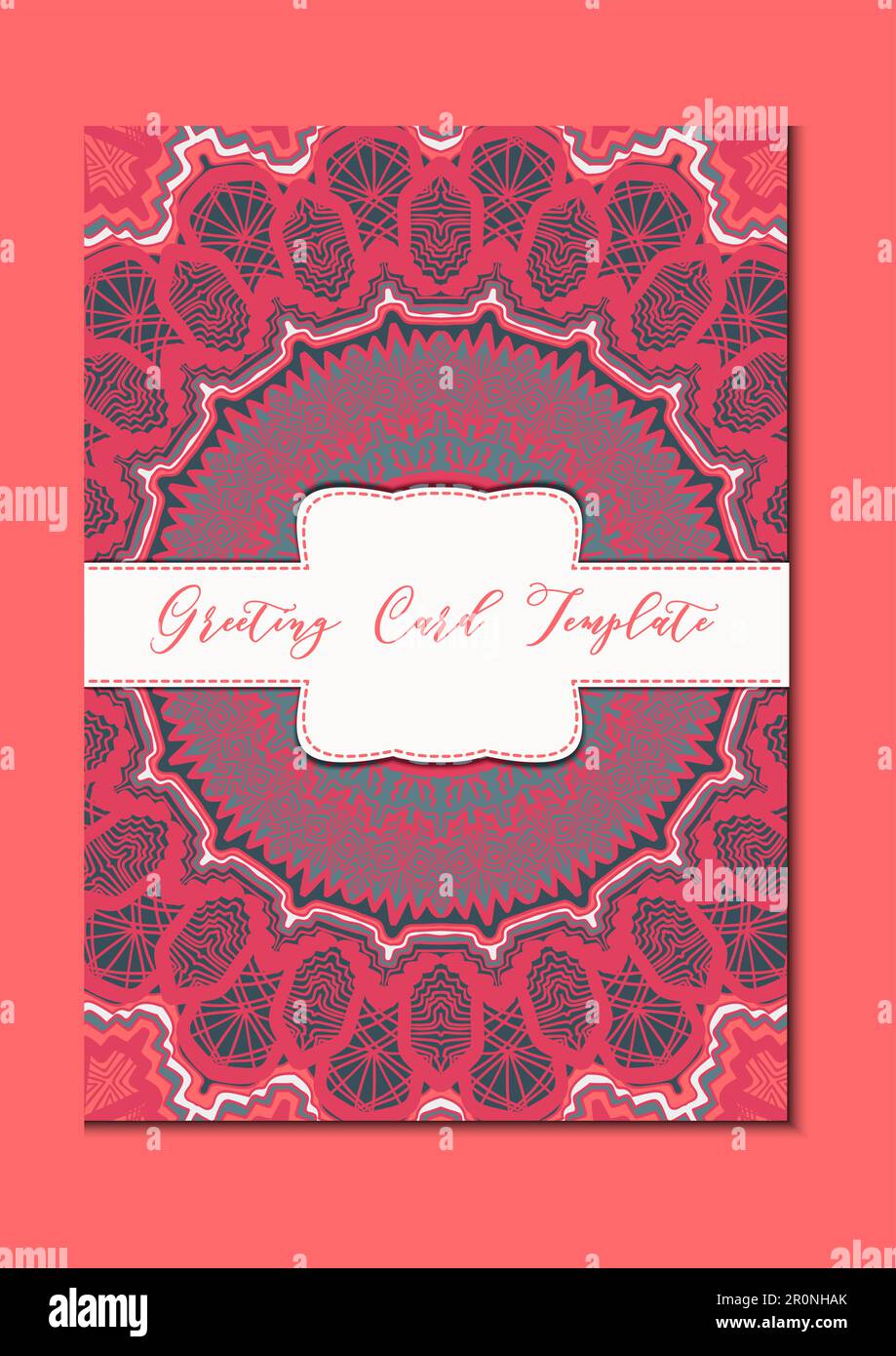 Mandala vintage template card in arabic and indian, islam and ottoman ...