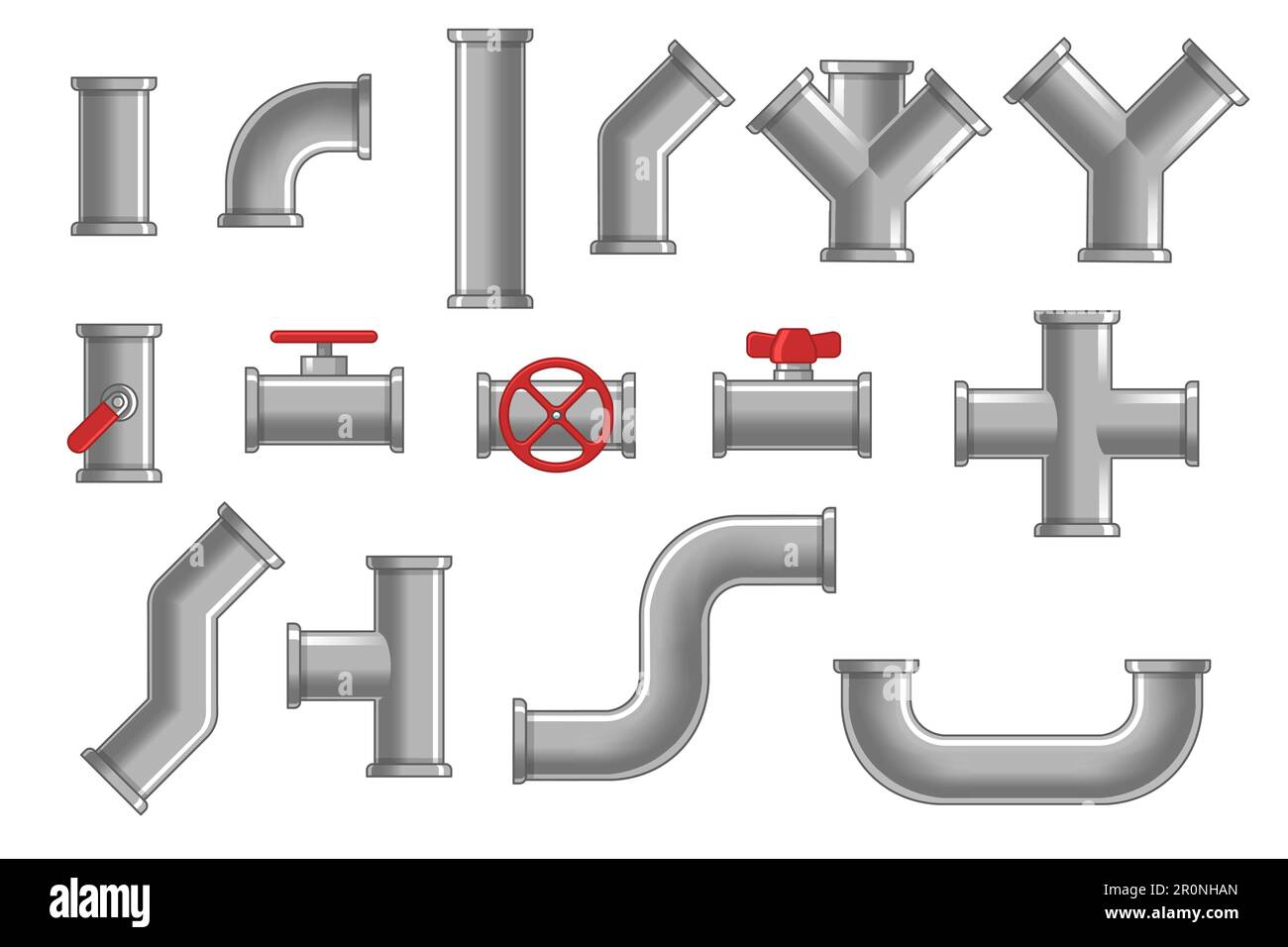 Collection of metal pipes Stock Vector Image & Art - Alamy