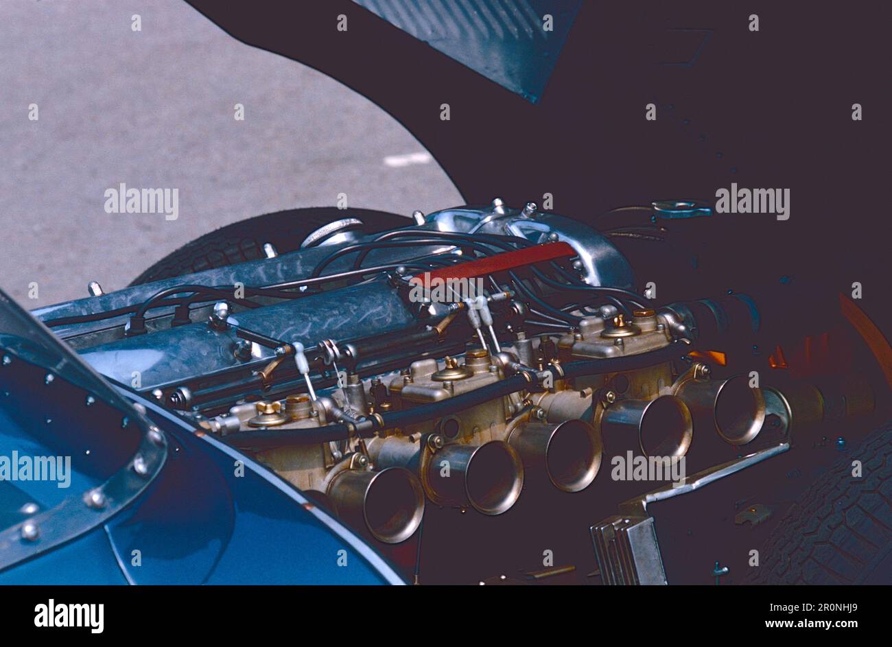 Jaguar car model D-Type Replica engine, 1975 Stock Photo - Alamy