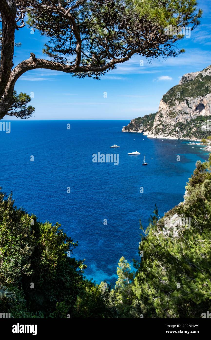View of Marina Piccola Bay, Capri Island, Gulf of Naples, Italy Stock ...