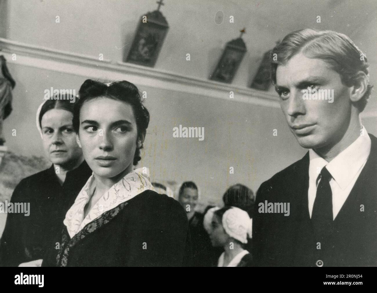 Actress Isabel Otero and actor Jacques Pesnot in the movie Derborence ...