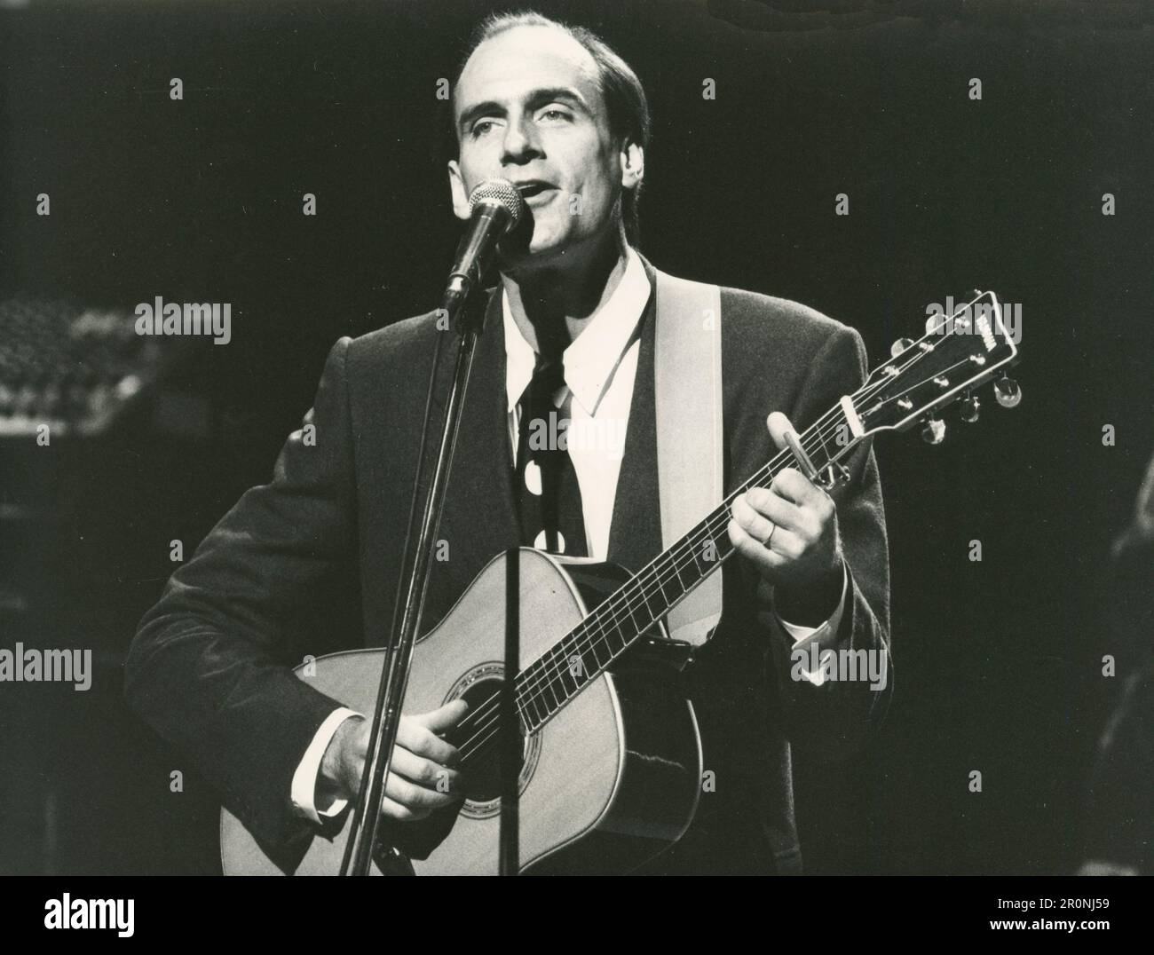 American singer and songwriter James Taylor on stage at the Palladium ...