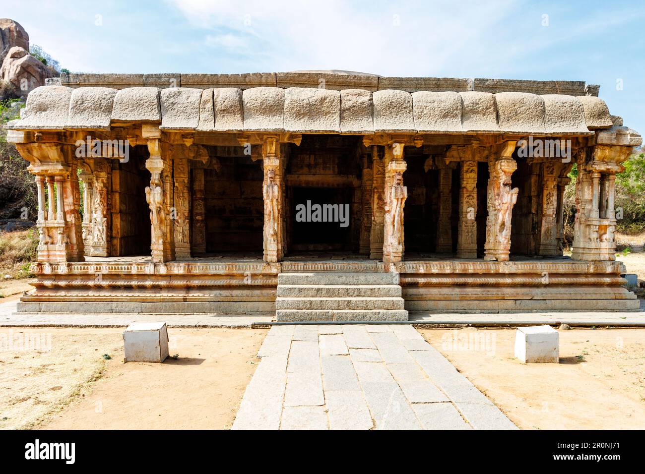 Exterior of the Kuduregombe Mandala temple in Hampi, Karnataka, India ...