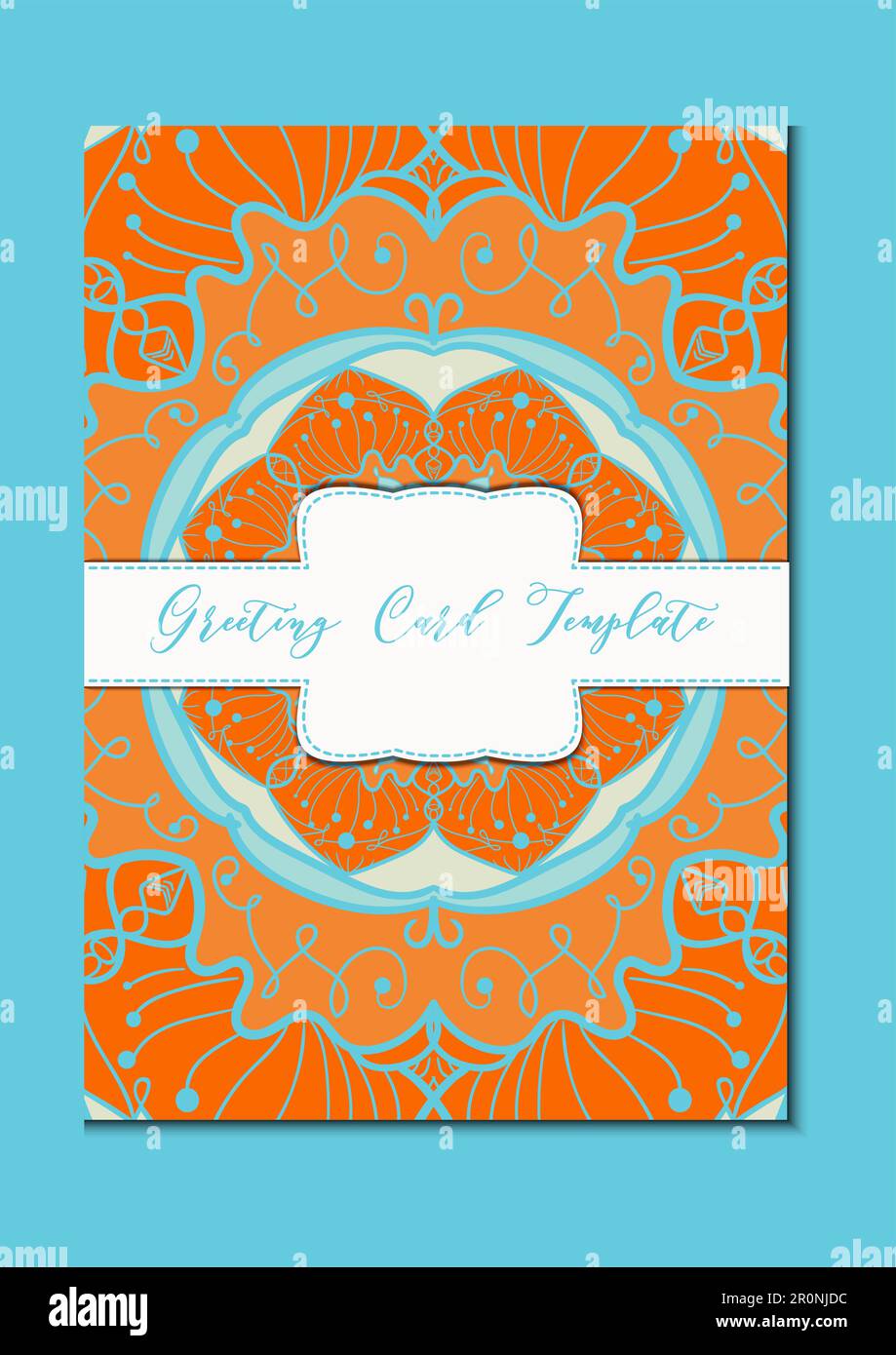 Mandala vintage template card in arabic and indian, islam and ottoman ...