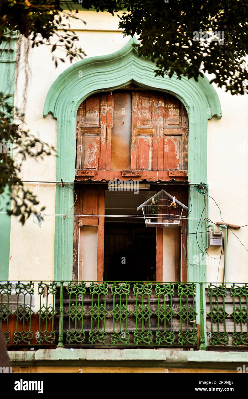 Bird cage on balcony hi-res stock photography and images - Alamy