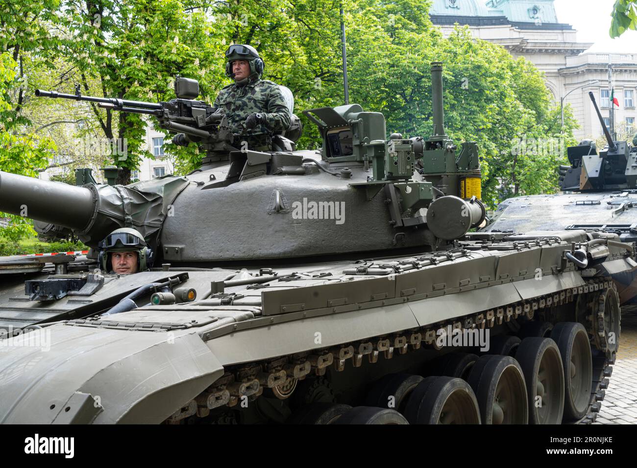 Sofia, Bulgaria. May 6th, 2023. Armored military vehicles lined up for ...