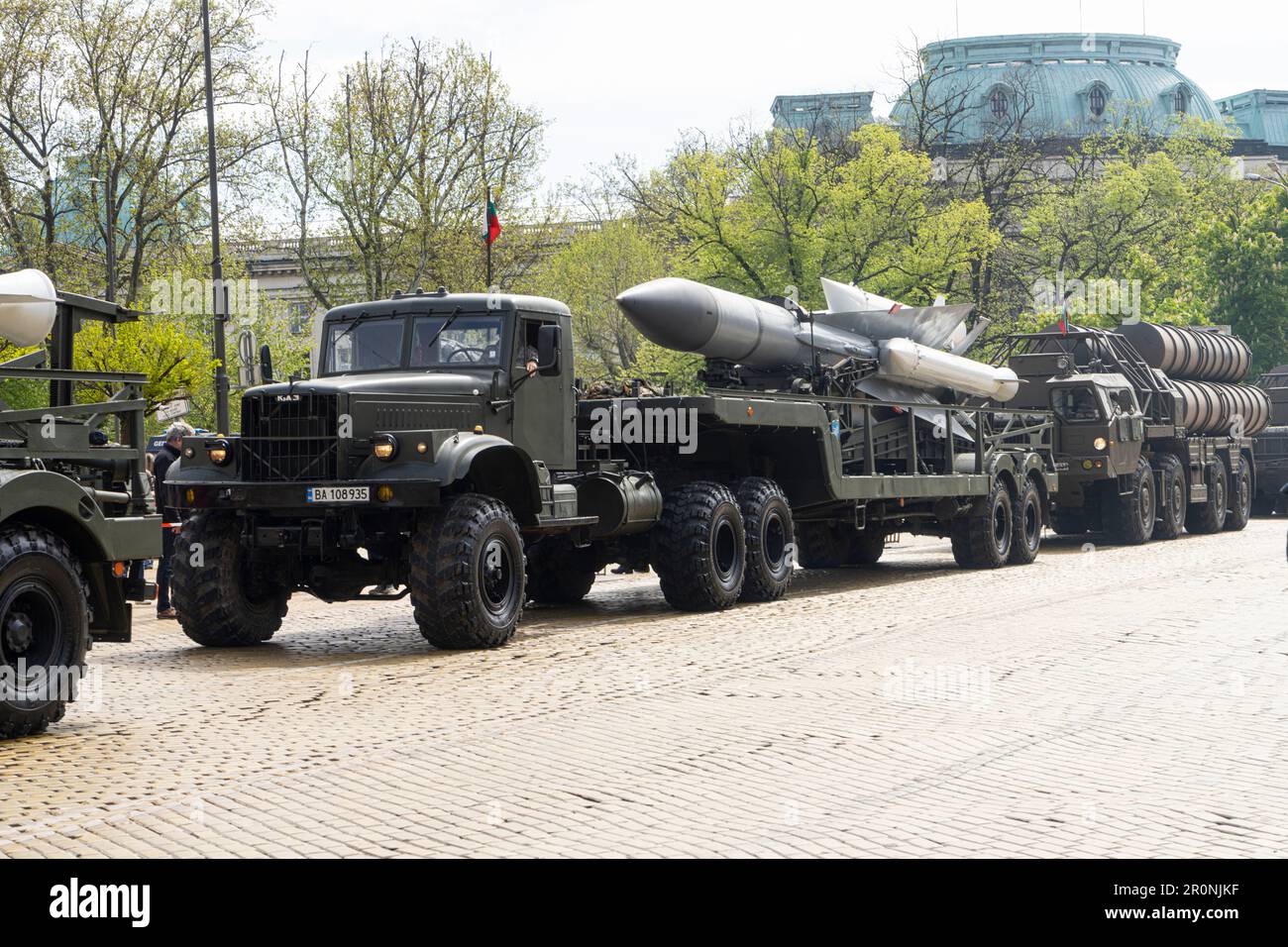 Sofia, Bulgaria. May 6th, 2023. Armored military vehicles lined up for ...