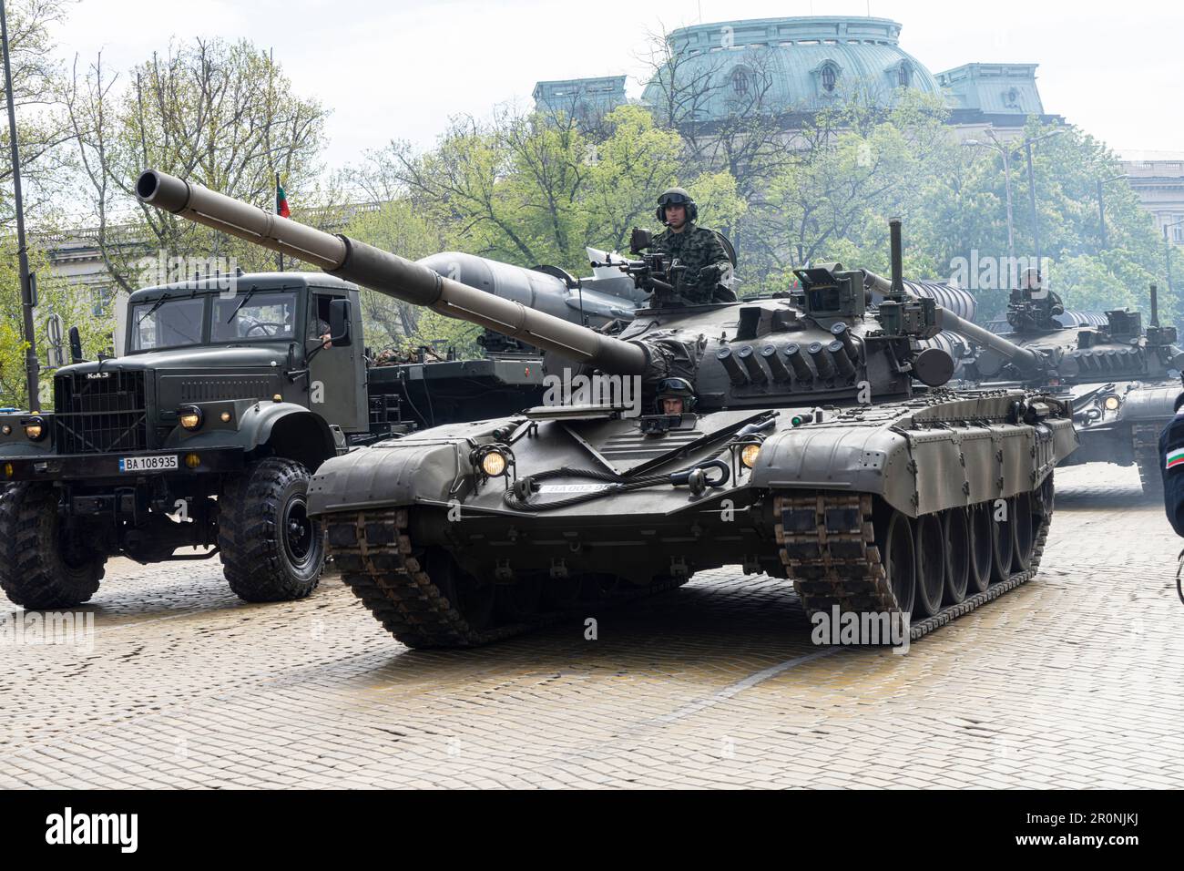 Sofia, Bulgaria. May 6th, 2023. Armored military vehicles lined up for ...