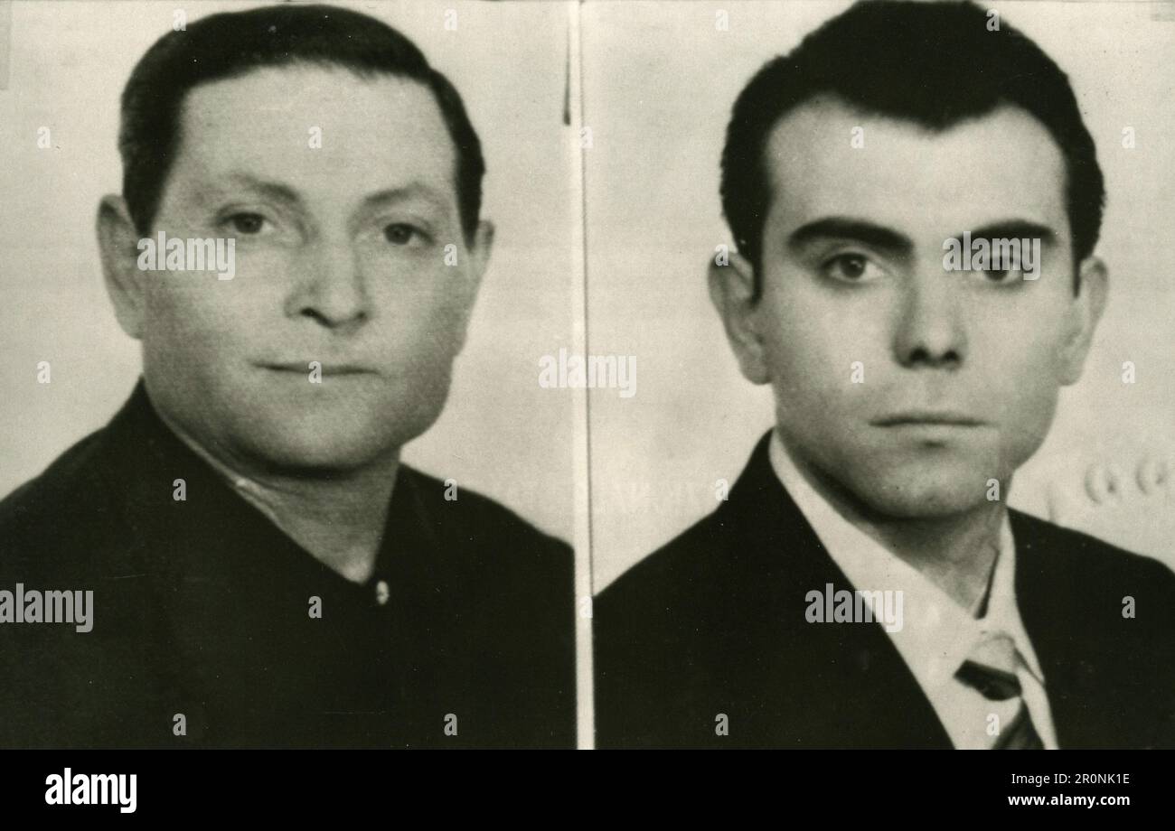 Italian victime Stefano Papeo (left) and his son Michele who killed him ...