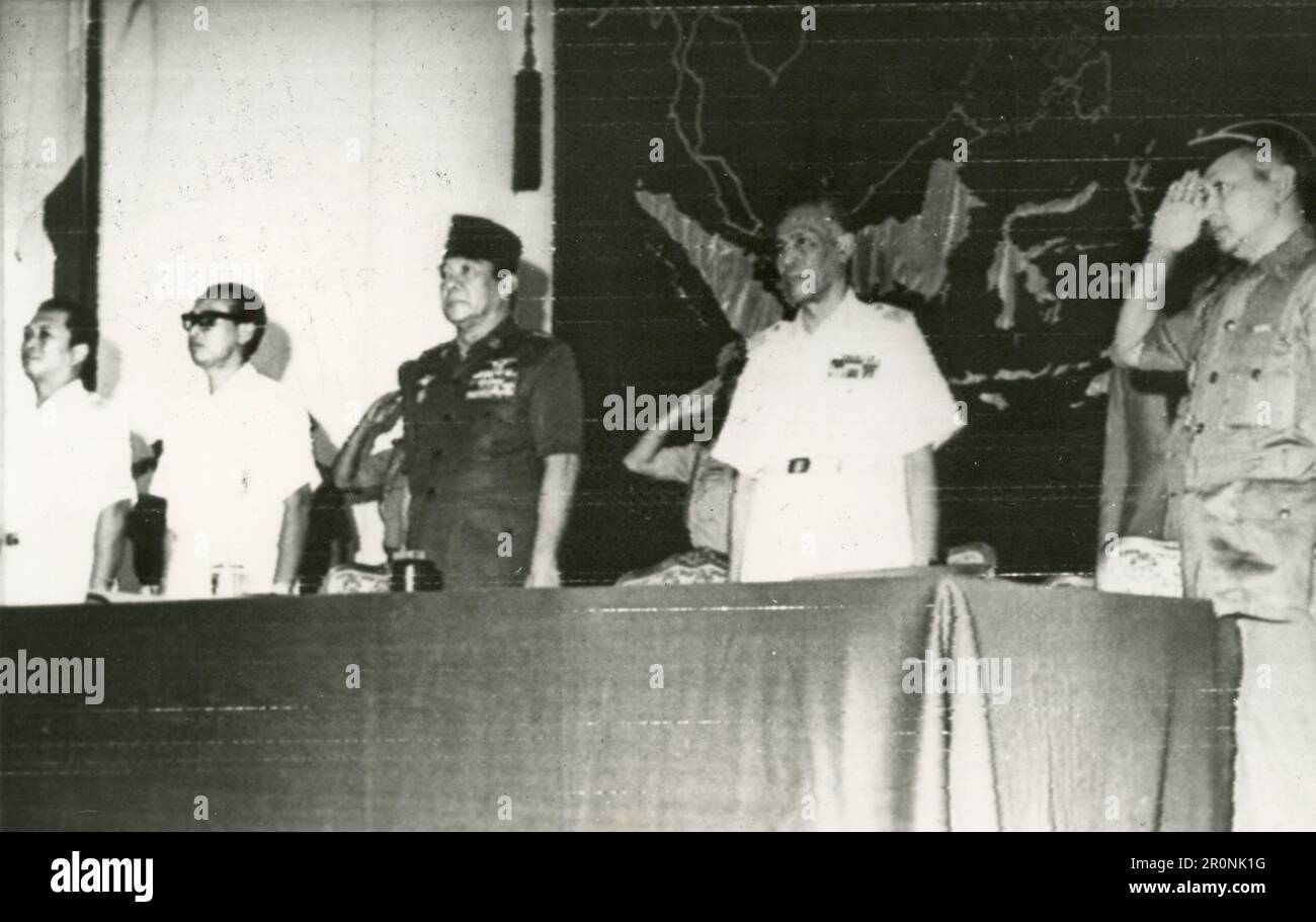 Unidentified military chiefs/dictators of South-East Asia, 1966 Stock ...