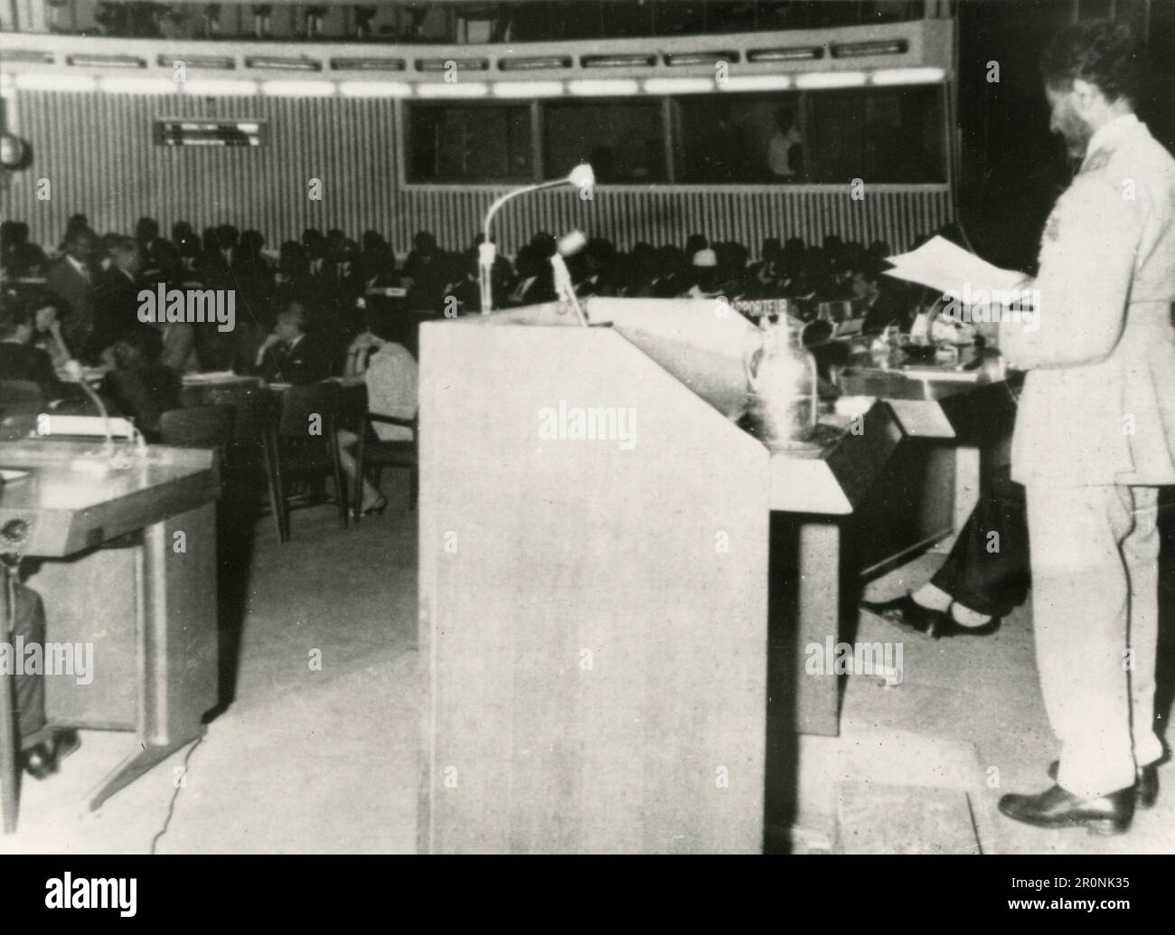 Ethiopian Emperor Haile Selassie Addressing The Opening Session Of The