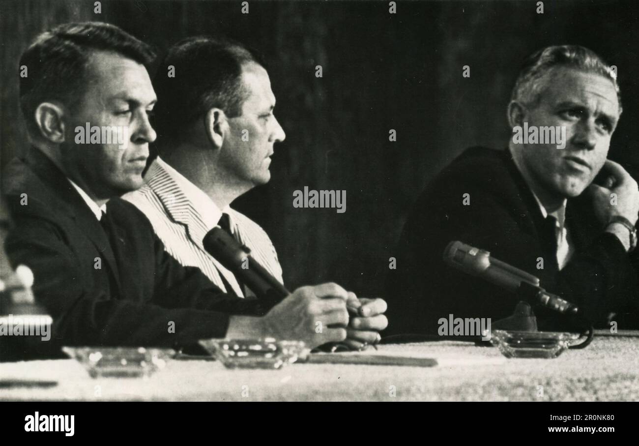 American austronaut Elliot See, Dr. Fred G. Kelly and flight director ...