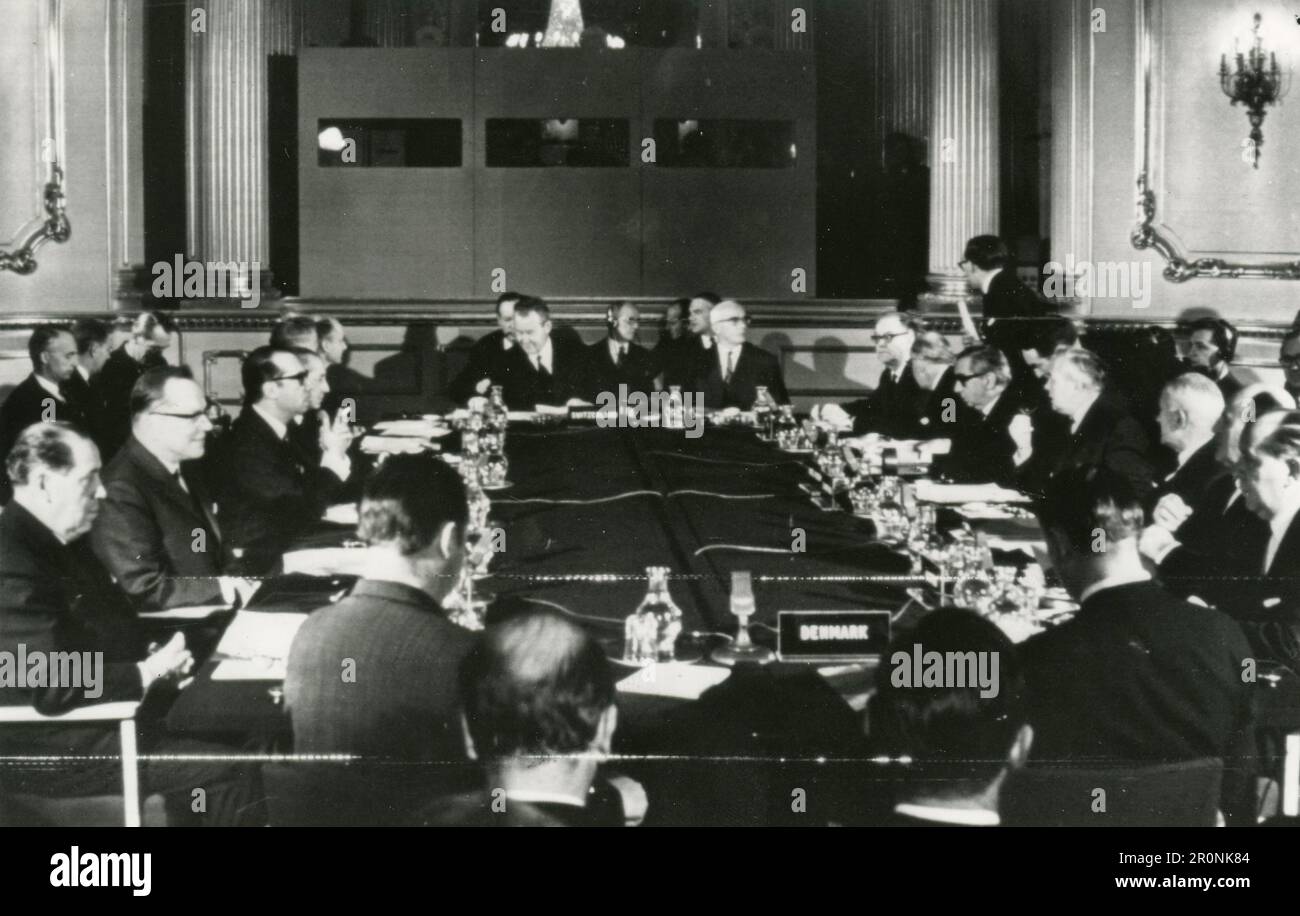 The Conference table of the opening session of European Free Trade ...