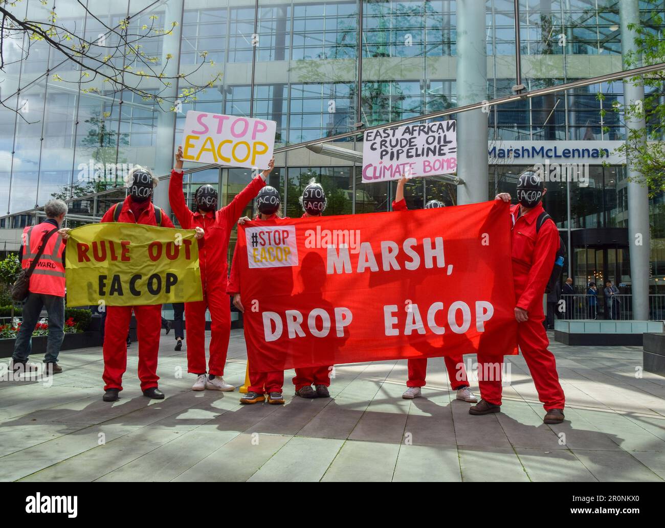 London, England, UK. 9th May, 2023. Activists gathered outside Marsh ...