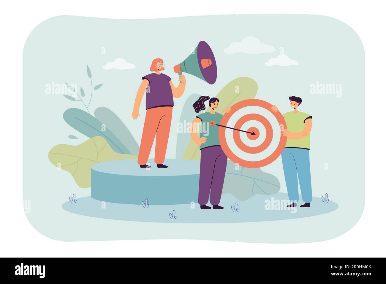 Business team goal achievement flat vector illustration Stock Vector ...