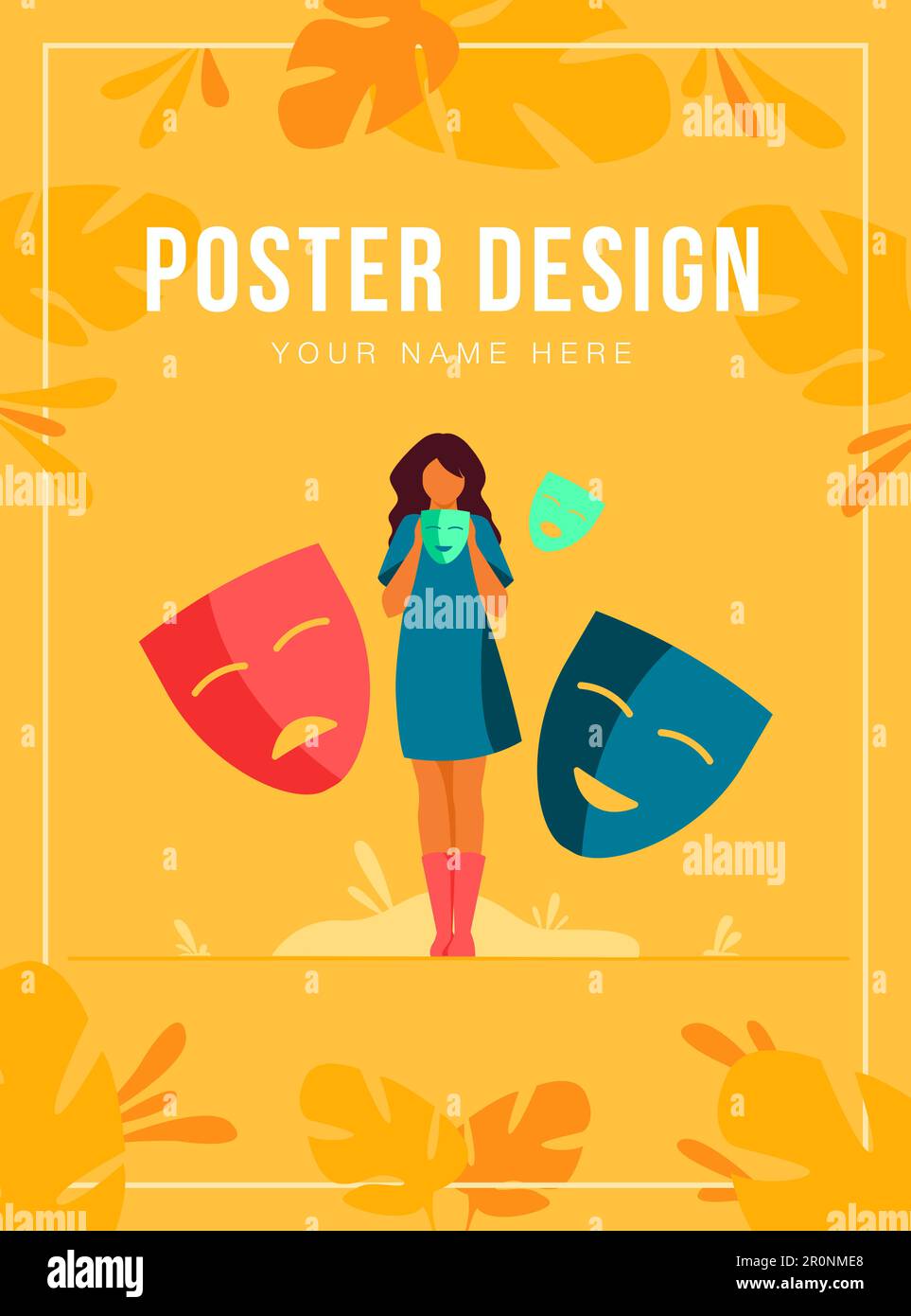 Person covering emotions, searching identity Stock Vector Image & Art ...