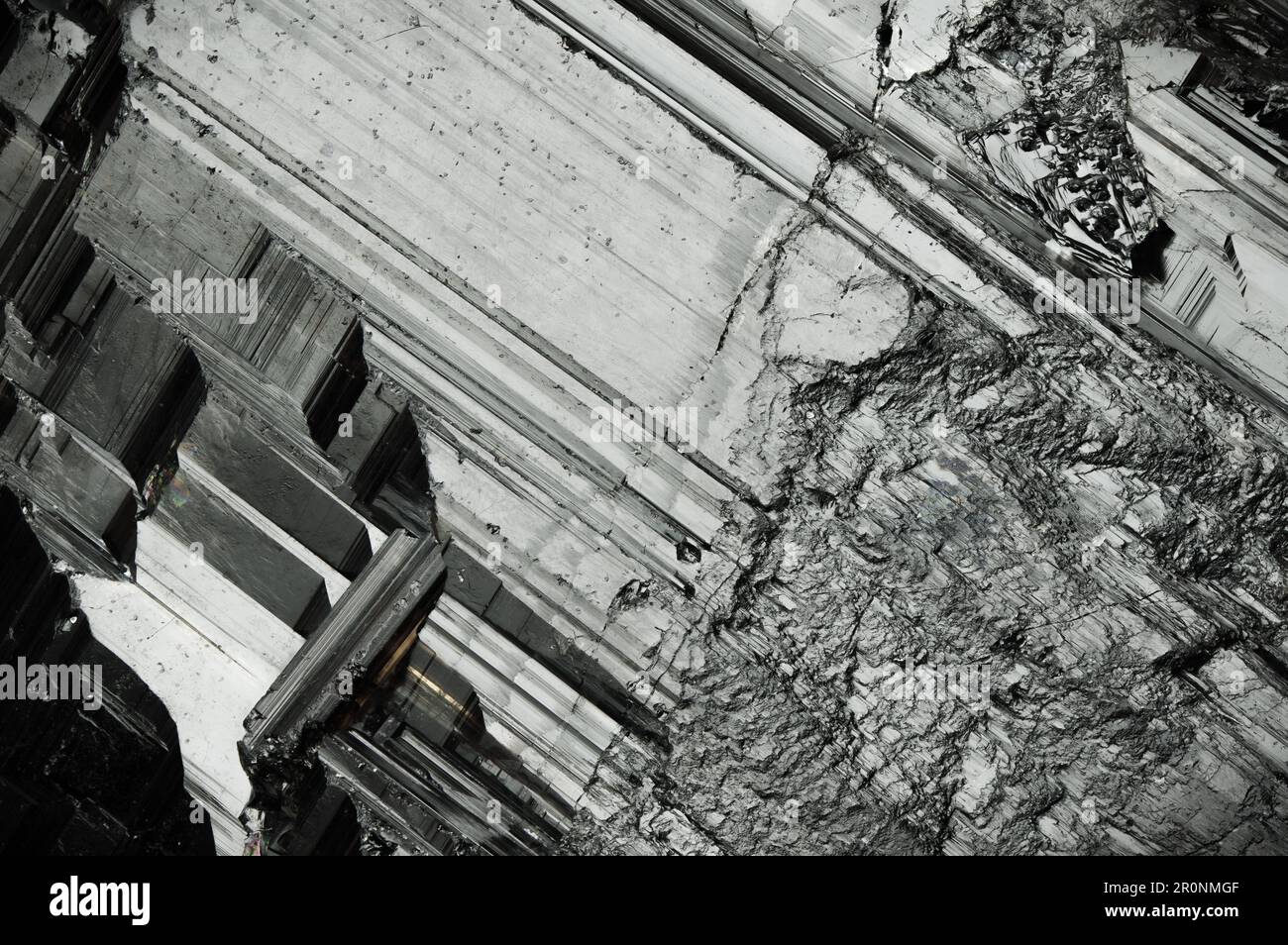 Schorl (black tourmaline) crystal structure. macro detail texture ...