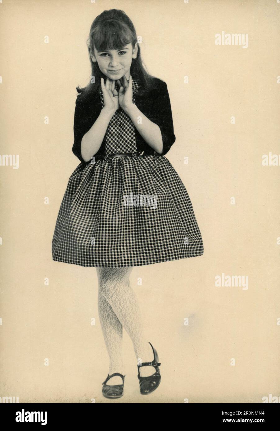 Teenagers' Fashion: Model wearing a black and white dress by British ...