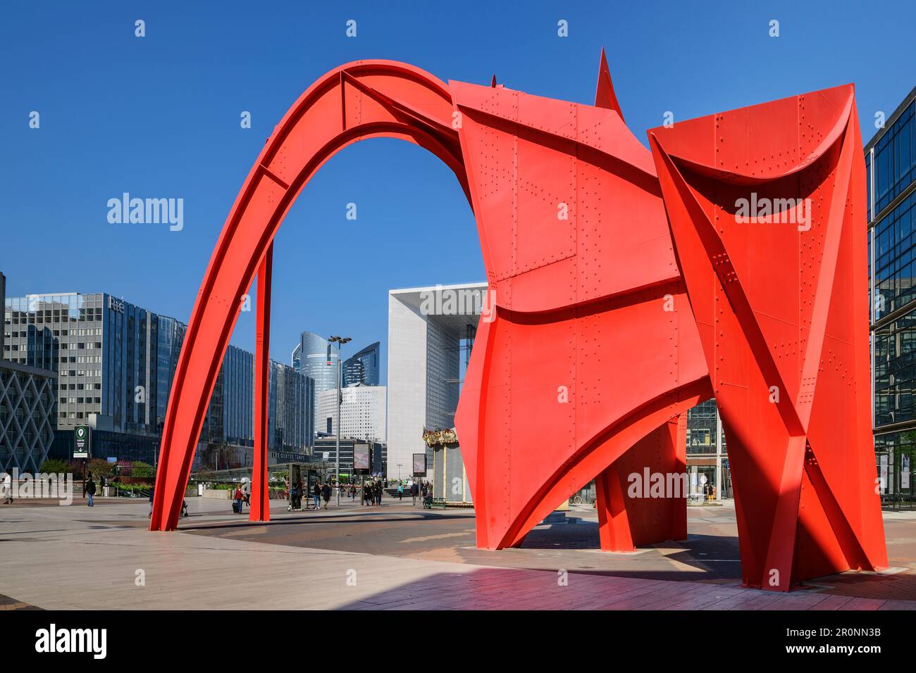 Art installation Red Spider in front of La Grande Arche, La Defense ...