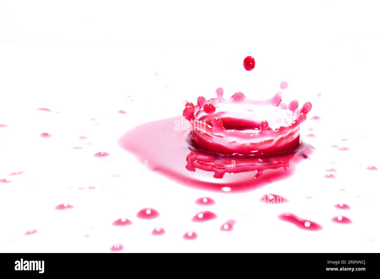 Red water splashes On a white background, photography. Red water ...