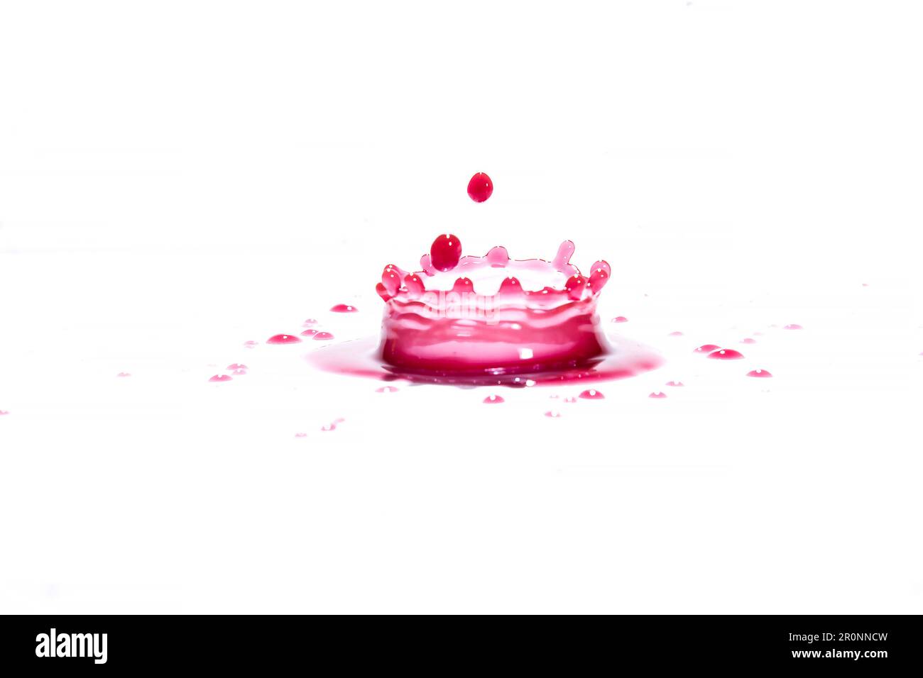 Red water splashes On a white background, photography. Red water ...