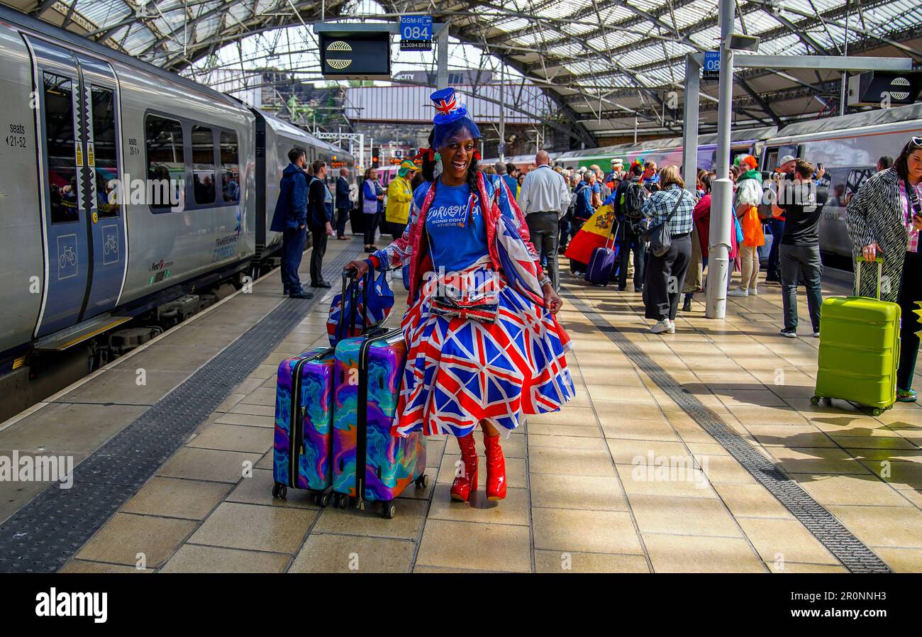 Two trains carrying 170 Eurovision song contest superfans arrive into ...