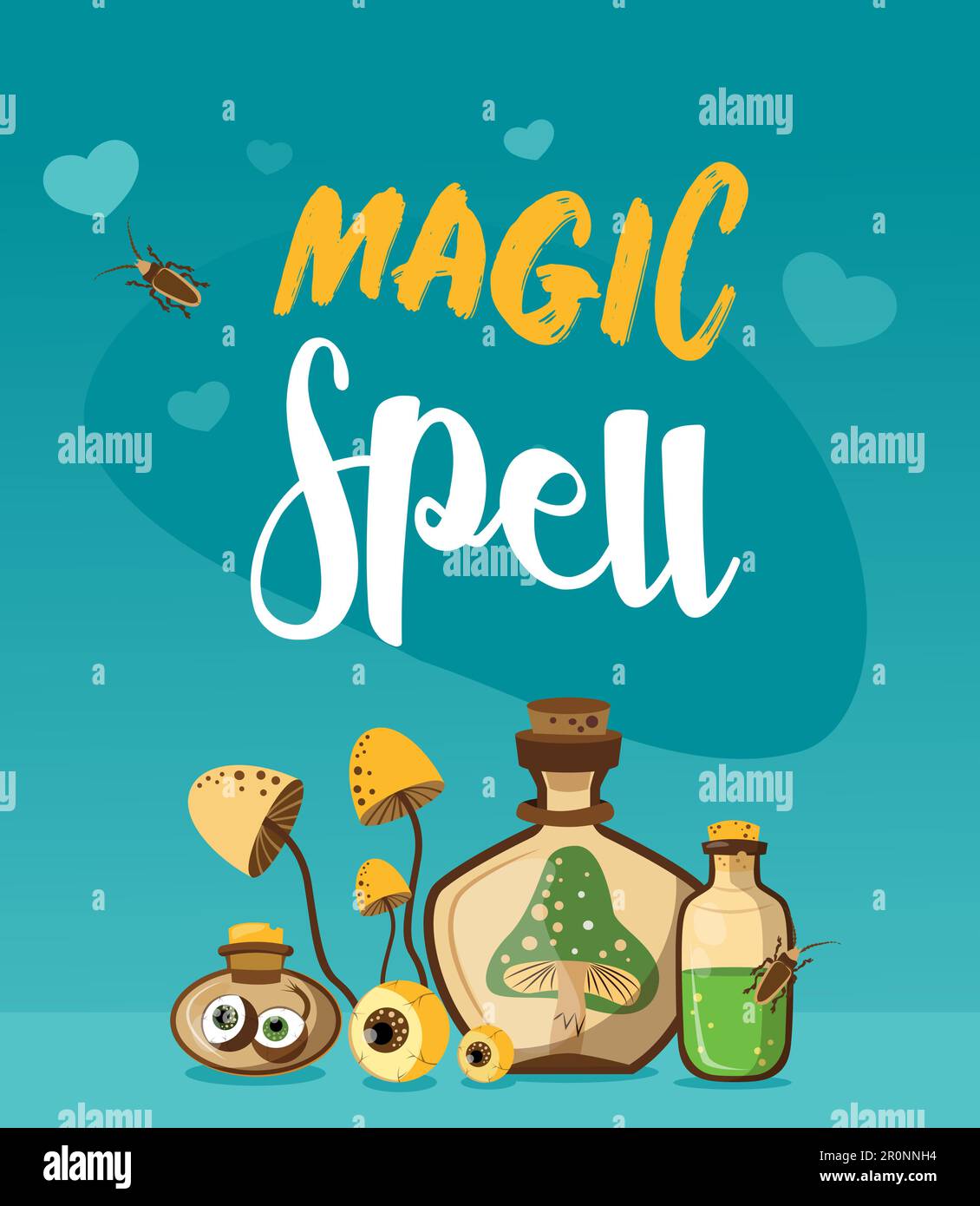 Blue background design with spell ingredients Stock Vector Image & Art ...