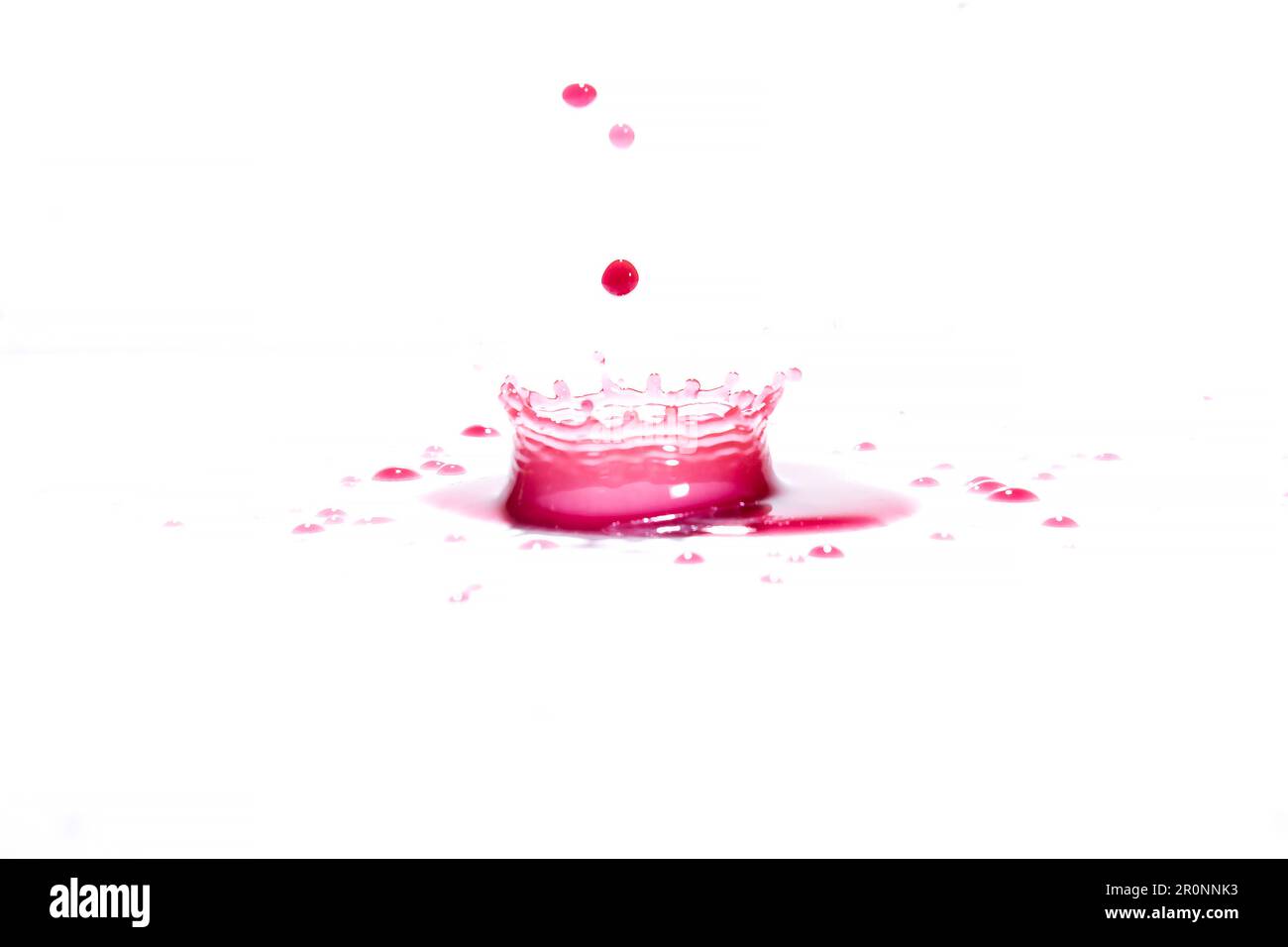 Red water splashes On a white background, photography. Red water ...