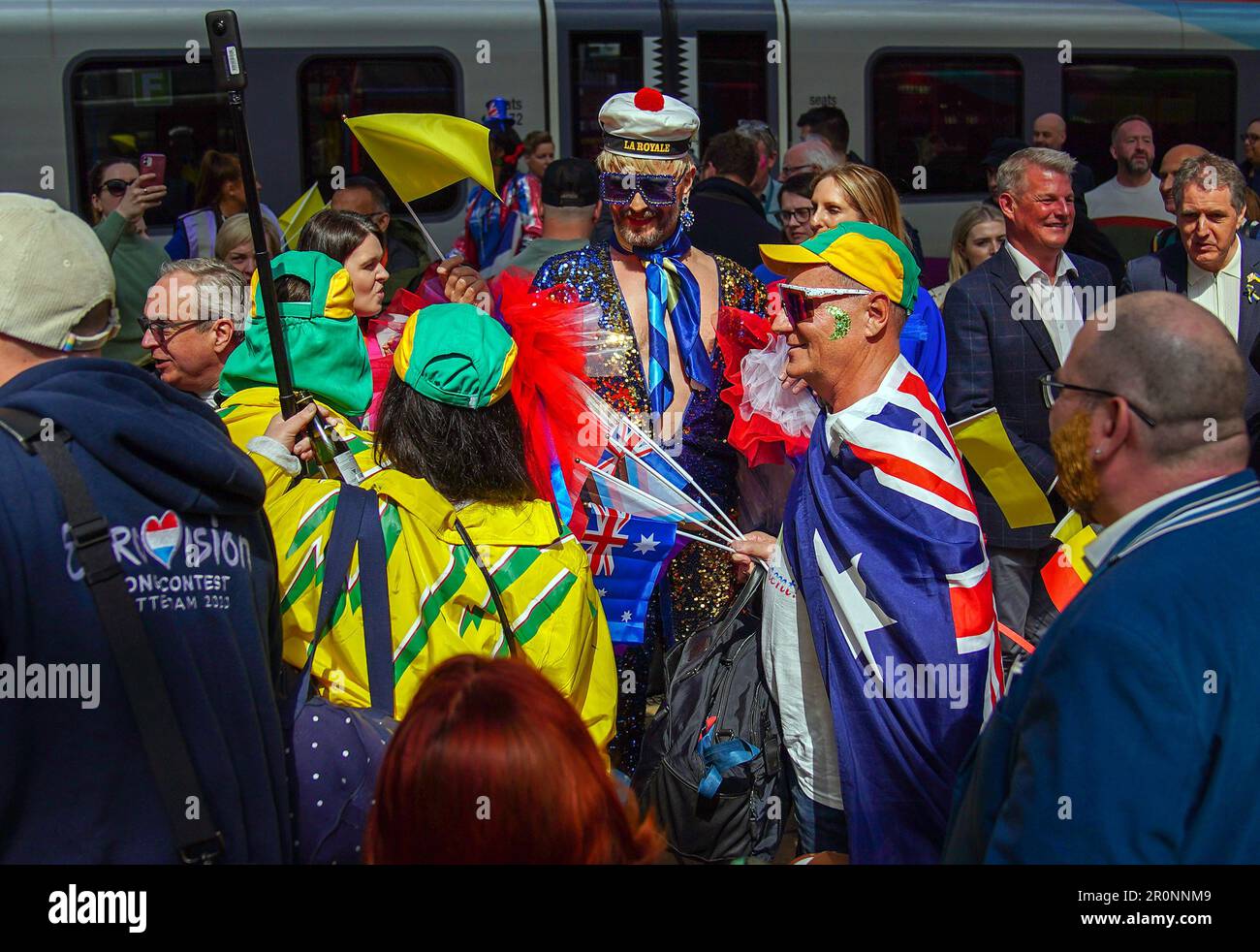 Two trains carrying 170 Eurovision song contest superfans arrive into ...