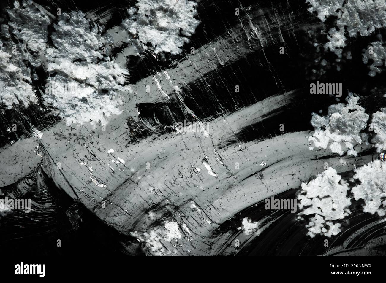 snowflake obsidian (white cristobalite crystals) obsidian macro detail ...