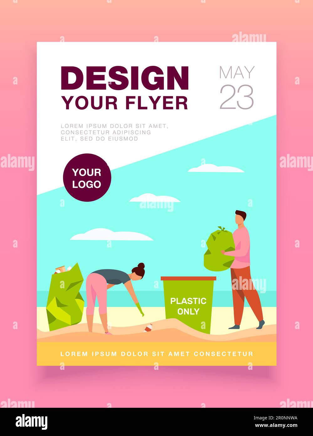 Volunteer beach garbage Stock Vector Images - Alamy