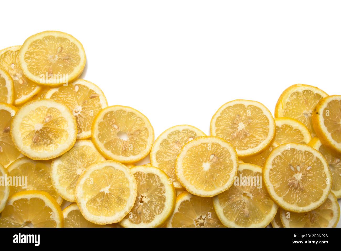 vertical overlapping lemon slices footer on white background with copy space Stock Photo - Alamy