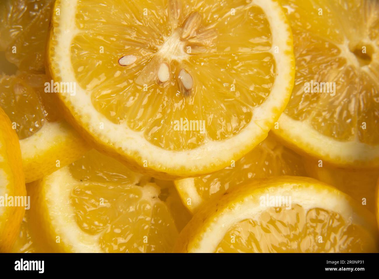 vertical overlapping lemon slices footer on white background with copy space Stock Photo - Alamy