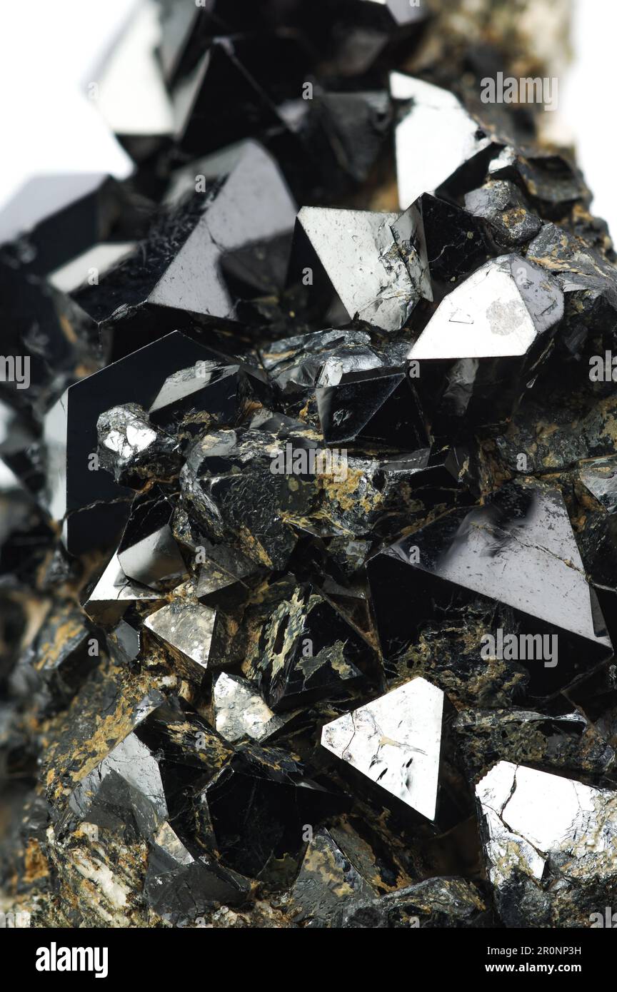 magnetite (natural magnet, iron ore) macro detail texture background ...