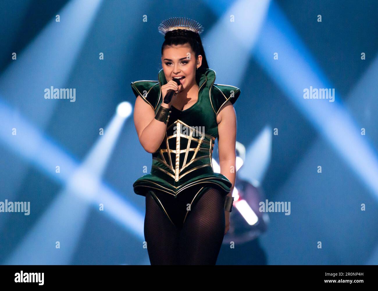 Liverpool, UK. May 8, 2023. Alessandra Mele rehearsing for Norway with ...