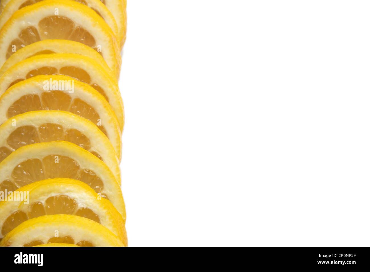 vertical overlapping lemon slices footer on white background with copy space Stock Photo - Alamy
