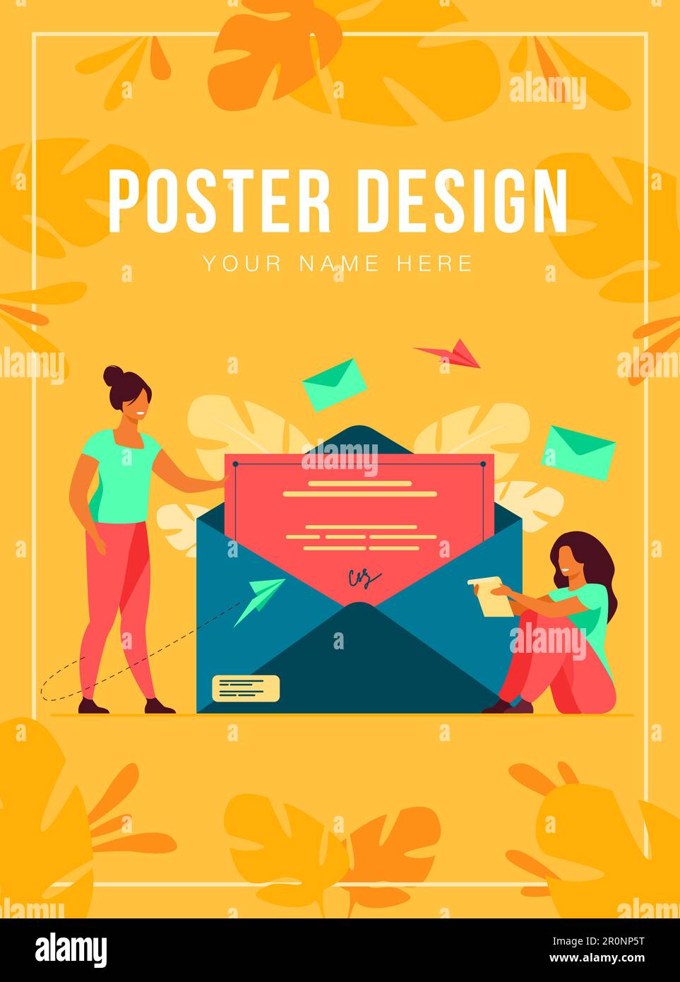 Woman receiving mail and reading letter Stock Vector Image & Art - Alamy