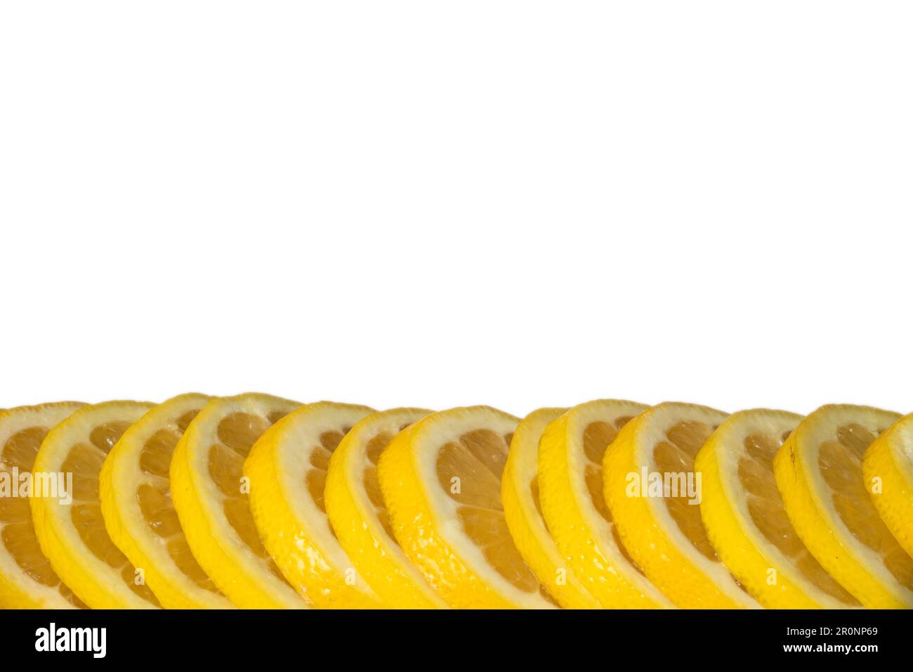 vertical overlapping lemon slices footer on white background with copy space Stock Photo - Alamy