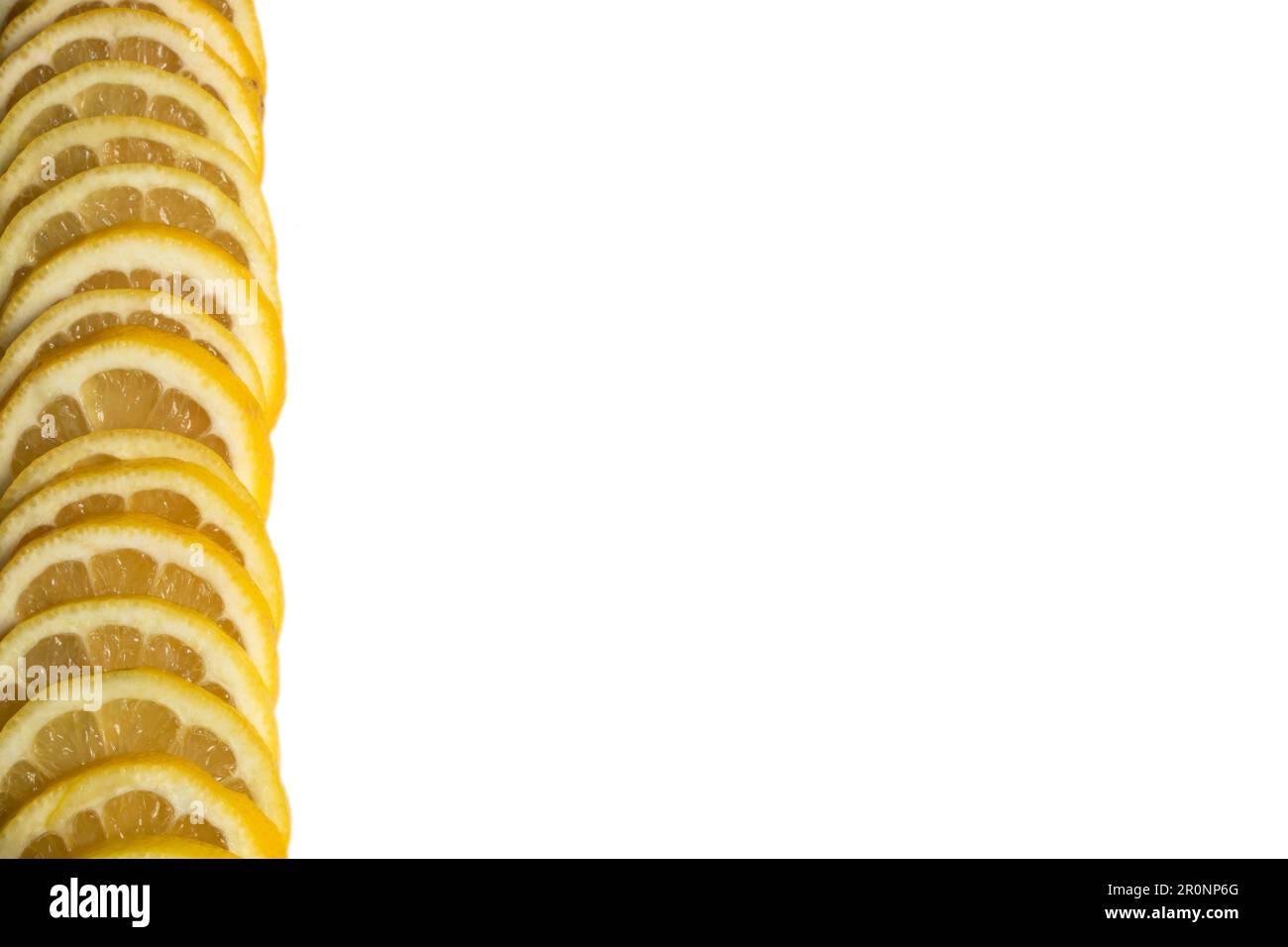 vertical overlapping lemon slices footer on white background with copy space Stock Photo - Alamy