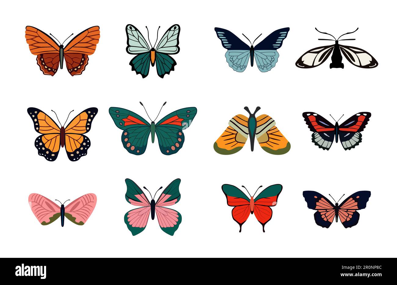 Butterfly simple icon set. Vector Illustration Stock Vector Image & Art ...